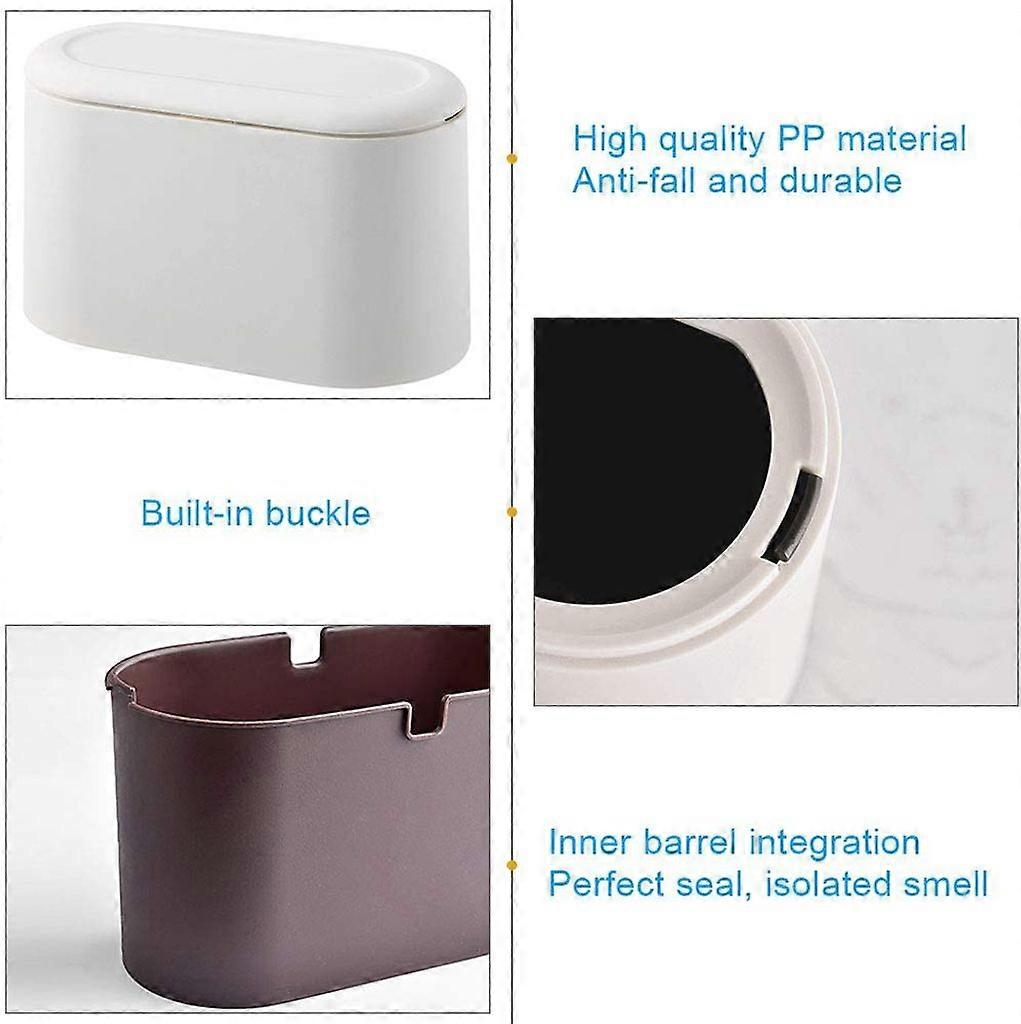 Tabletop Trash Can with Lid,Mini Trash Can Table Trash Can,Bathroom ...