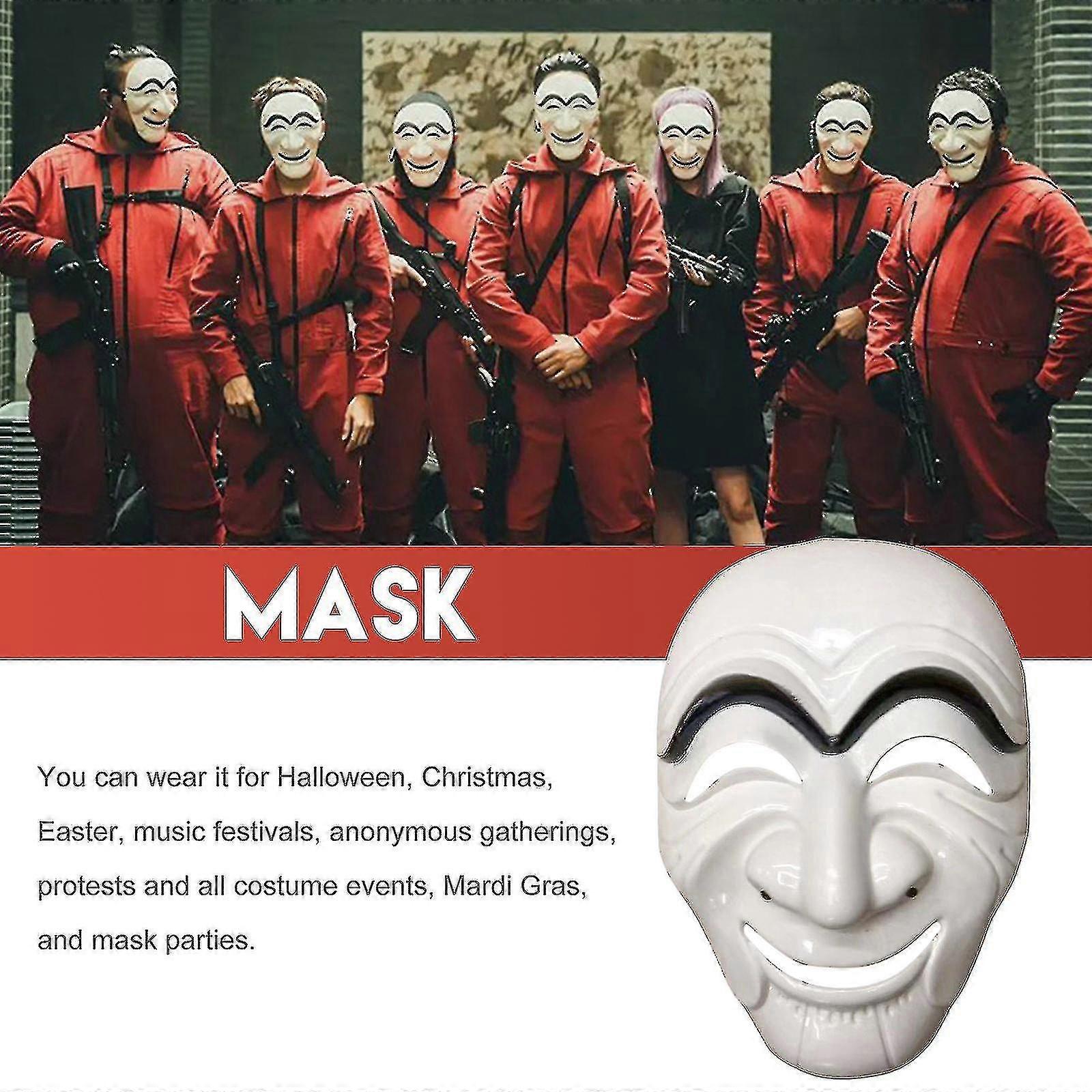 Money Heist Mask Unisex Halloween Costume Props Headgear | Fruugo UK