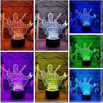 SBSG Deadpool 3D Night Light Lamp Marvel Cool Hero Multicolor Black ...