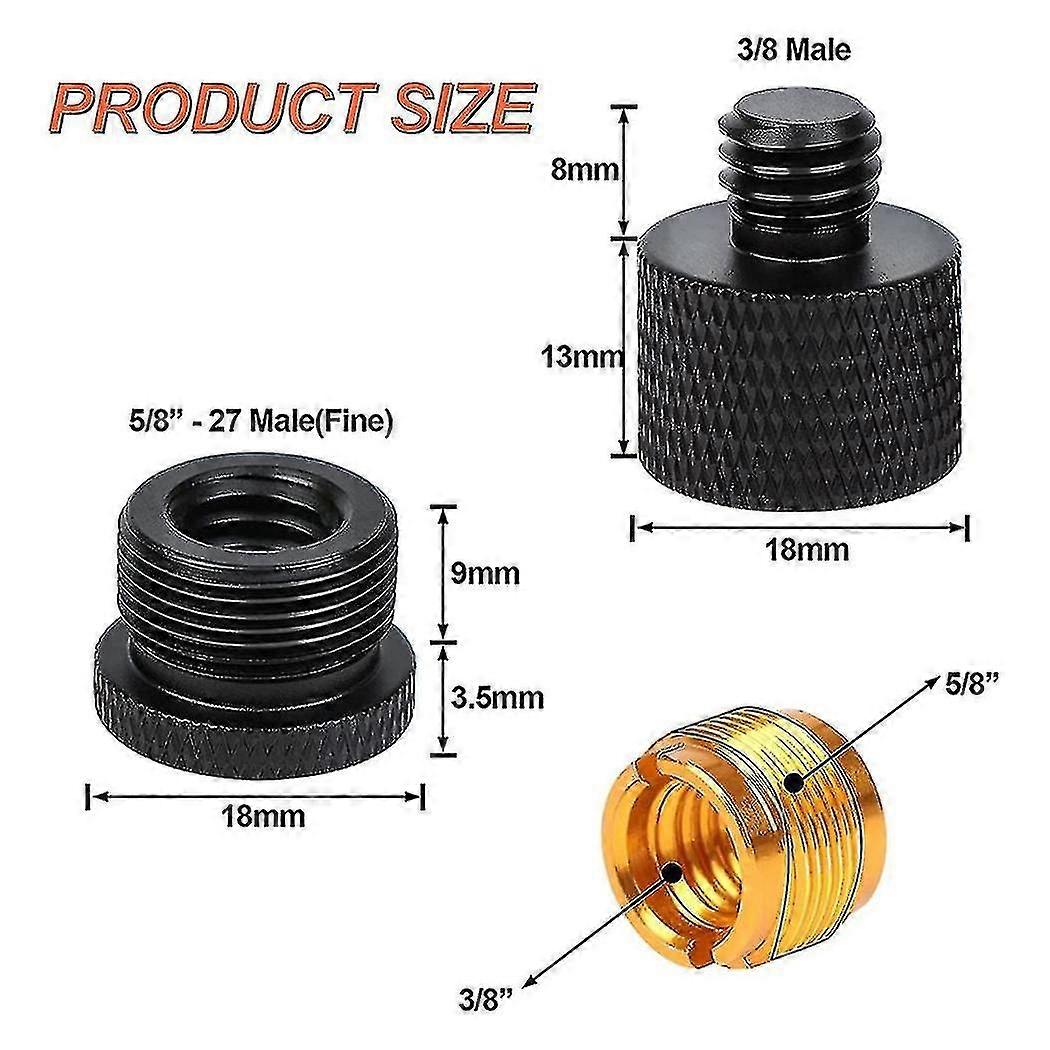 12 Pieces Mic Thread Adapter Set Mic Stand Adapter 5/8 Female To 3/8 ...