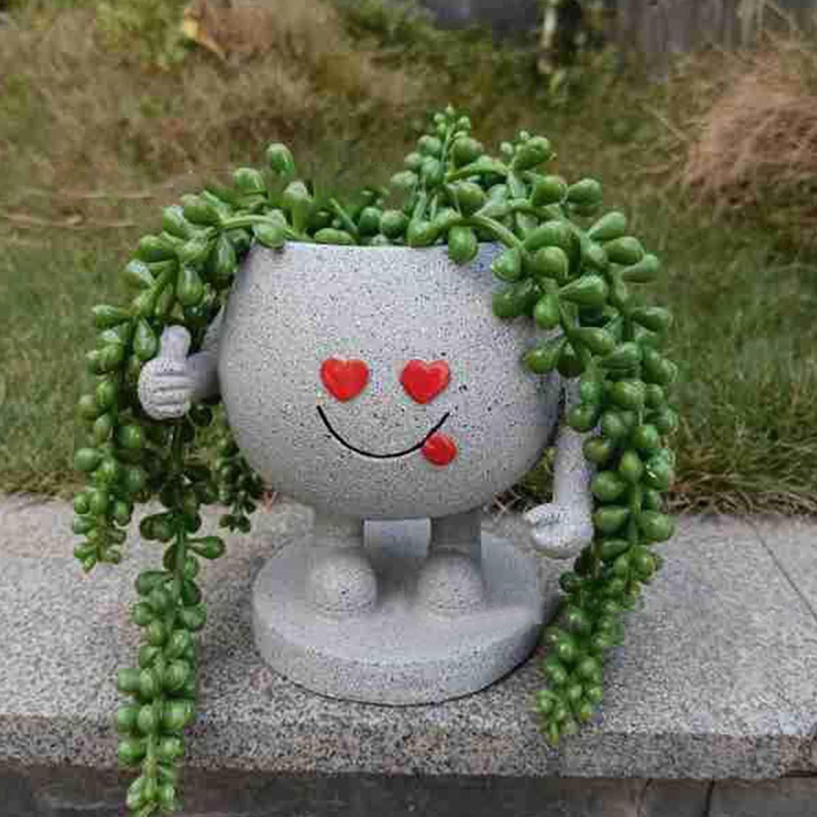 Like The Smiling Little Man Flower Pot Cute Succulent Flower Pot Garden ...