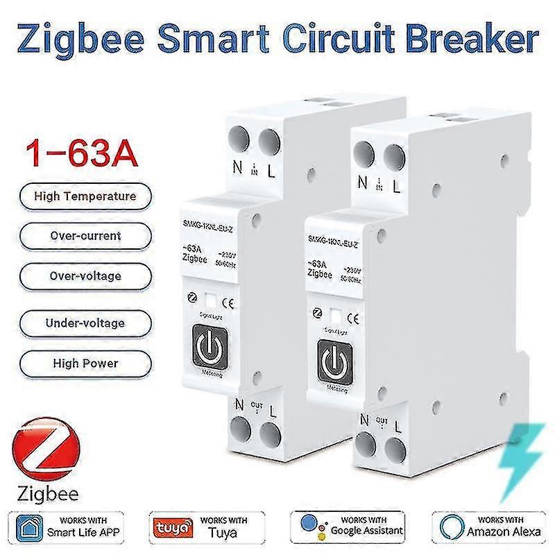Tuya Zigbee Smart Circuit Breaker With Metering 1p 63a Din Rail For ...