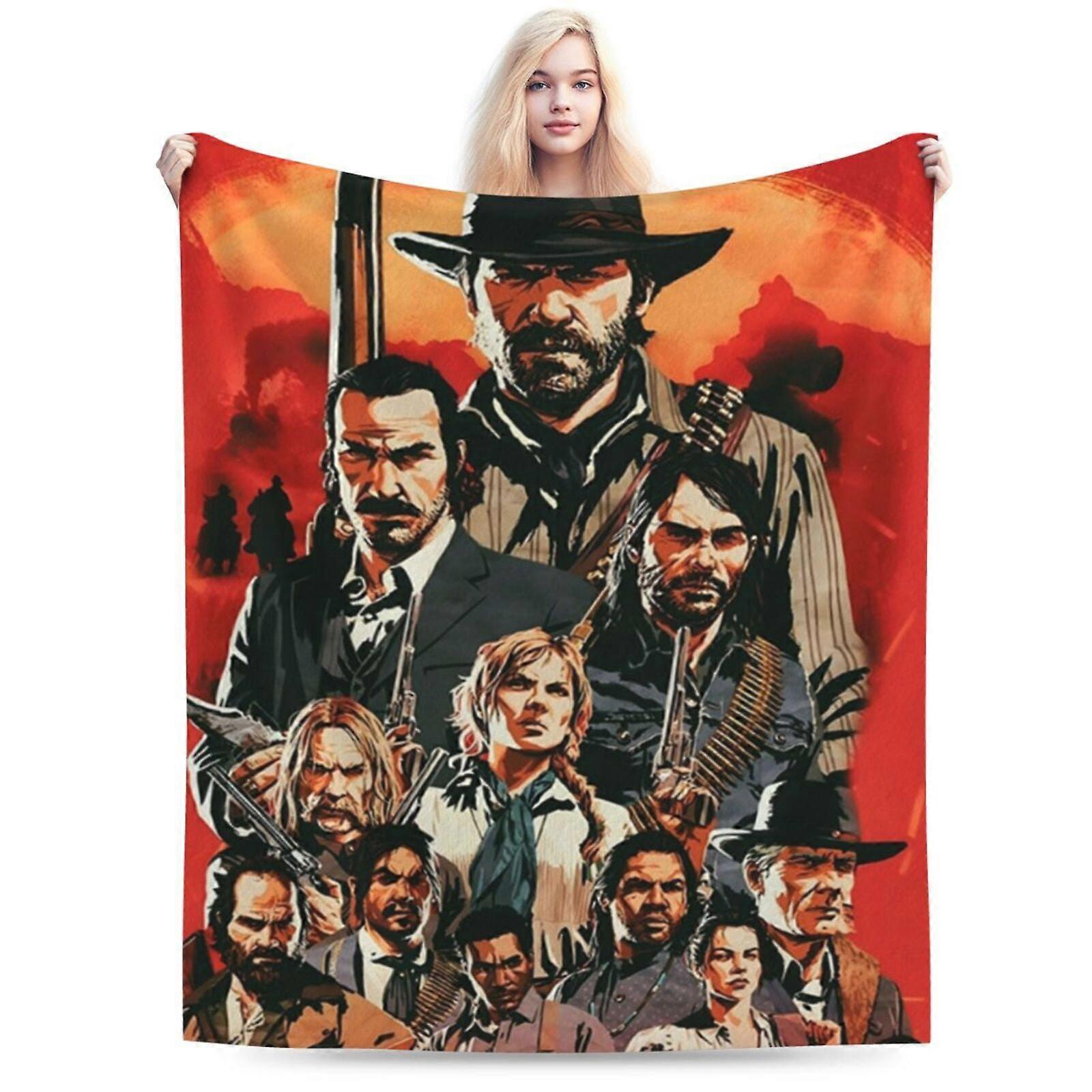 Red Dead Redemption Blanket Fuzzy Plush Bed Blanket Cozy Fluffy Air ...