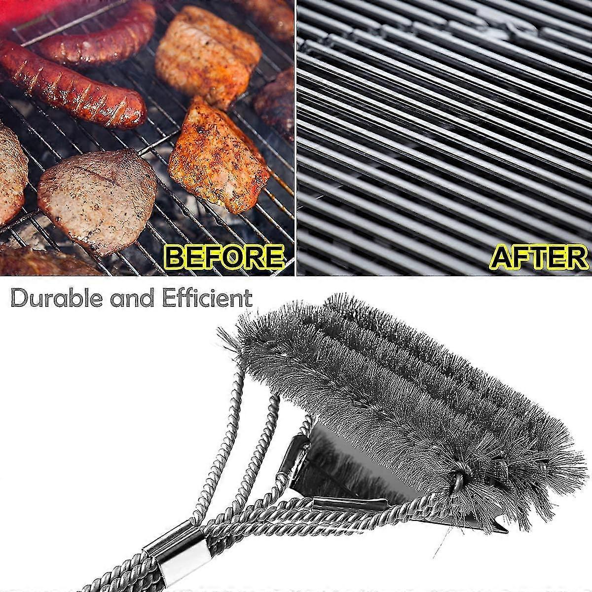 2024 Grill Brush, 3-in-1 Grill Cleaning Brush With Scraper, Stainless ...
