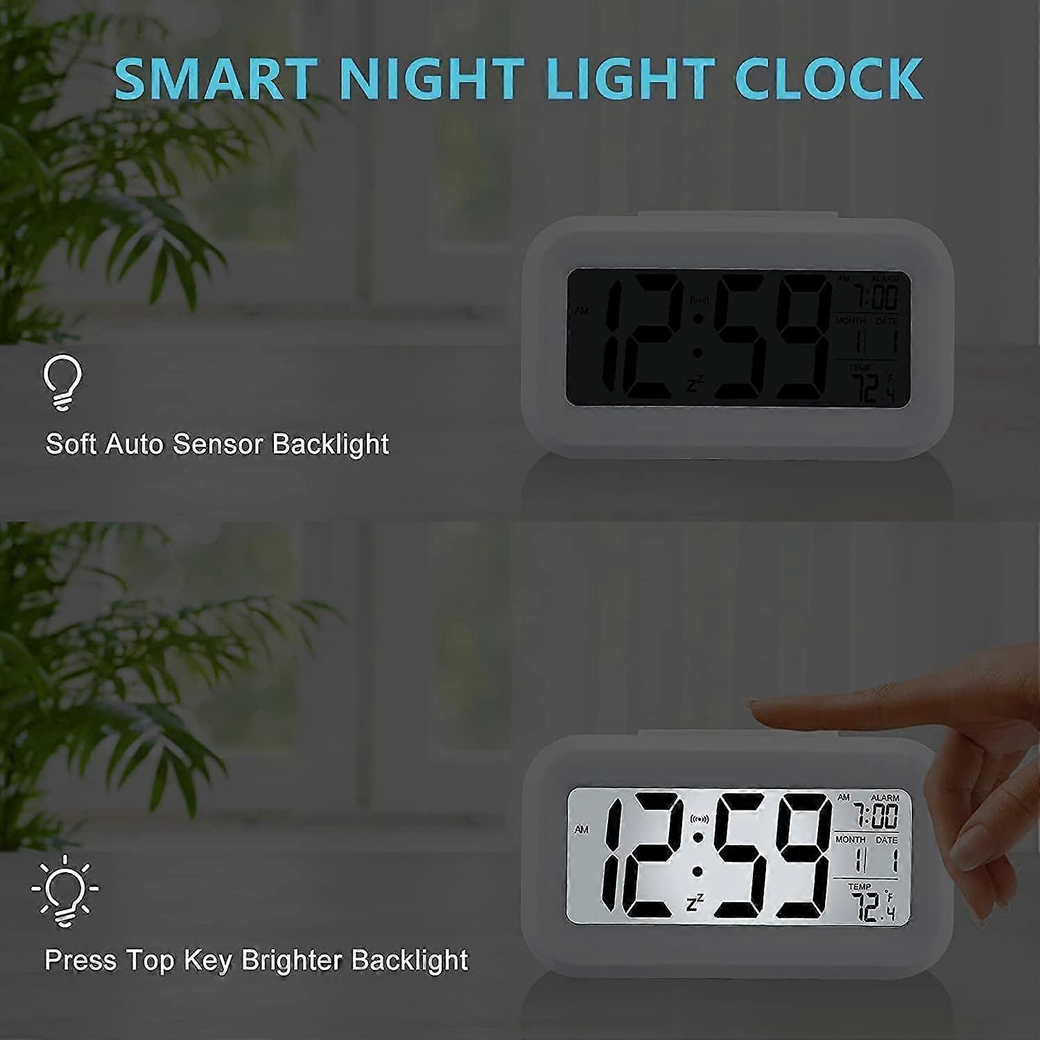 Digital Alarm Clock,LED Display with Temperature Larger Lound Light ...