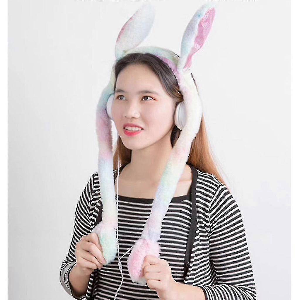 Glowing Plush Moving Rabbit Ears Hat Headsets Dancing Bunny Ears ...
