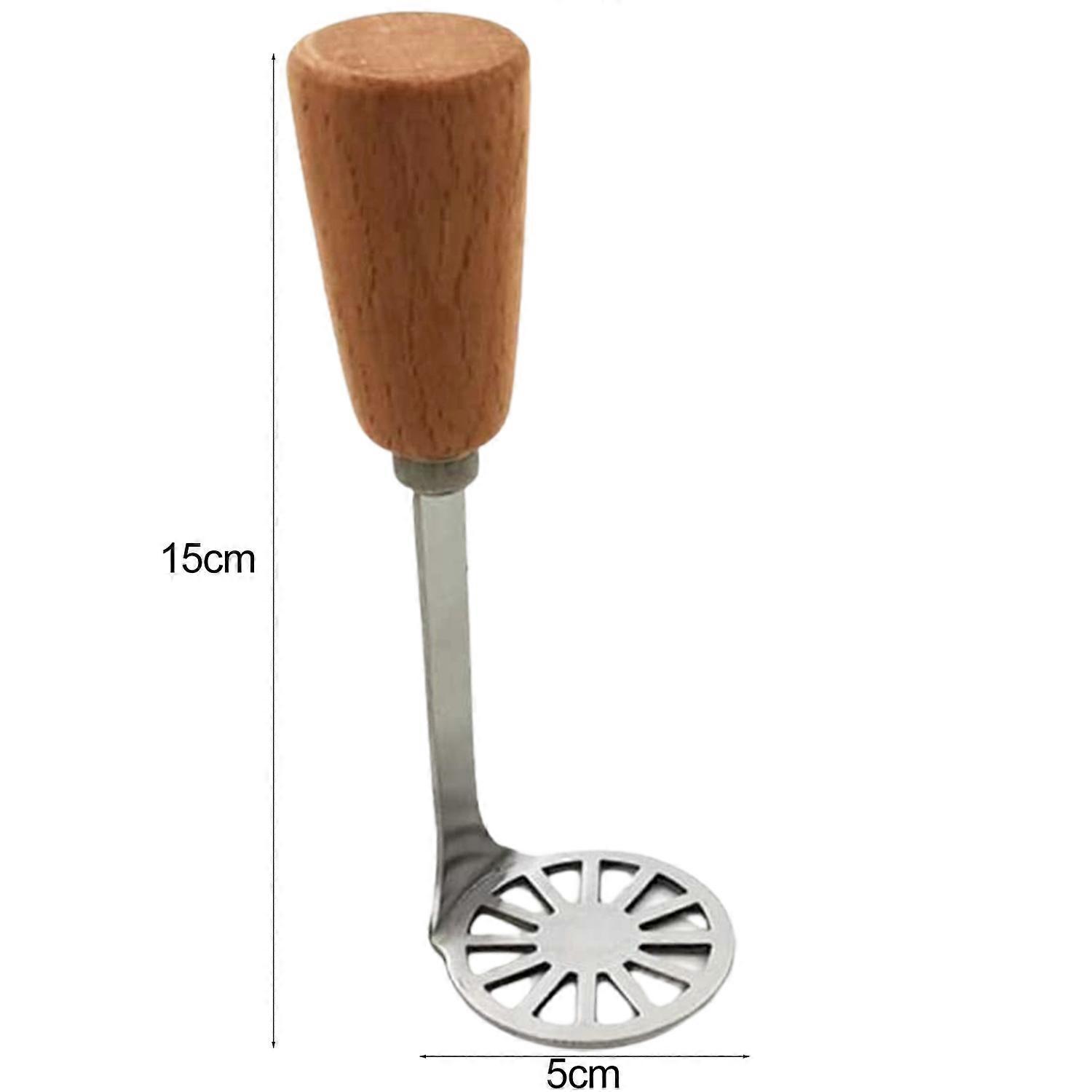 Stainless Steel Potato Masher Wood Long Handle Food Grade ...
