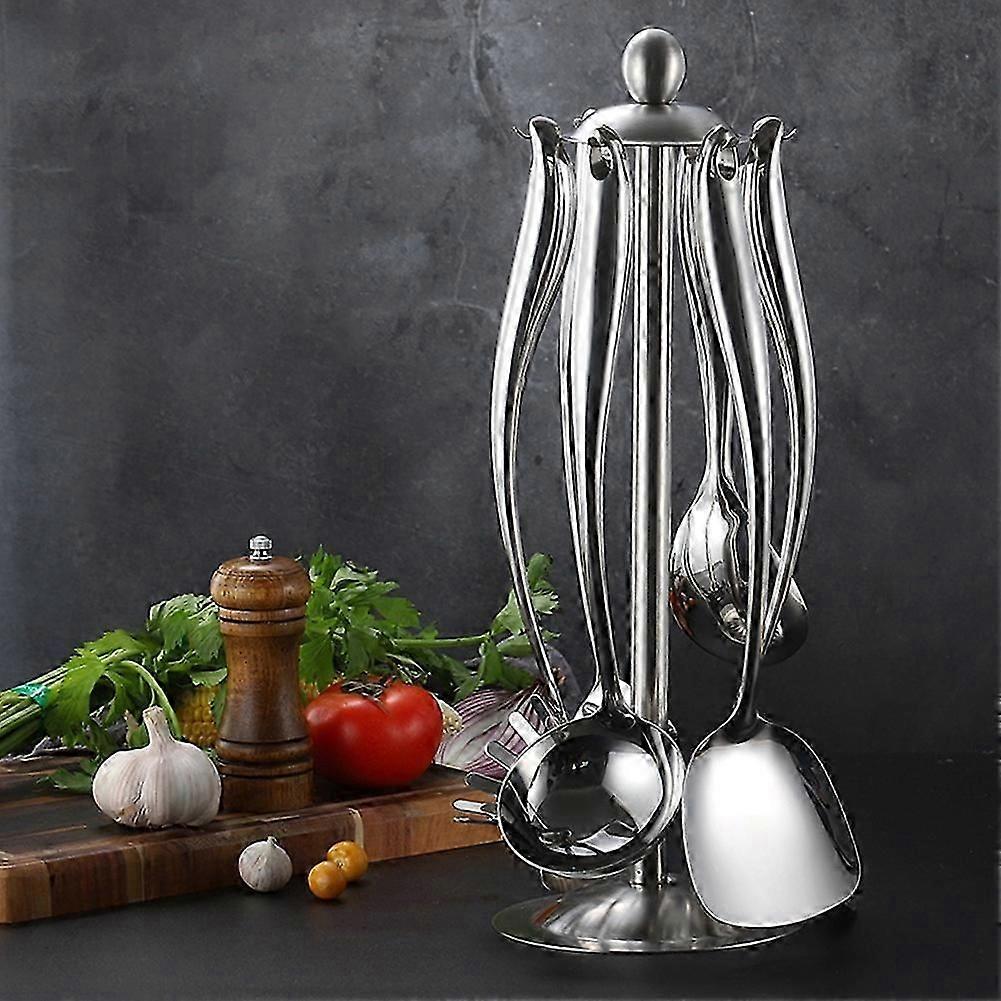 Kitchen Utensil Set - 6 Piece Stainless Steel Cooking Utensils with ...
