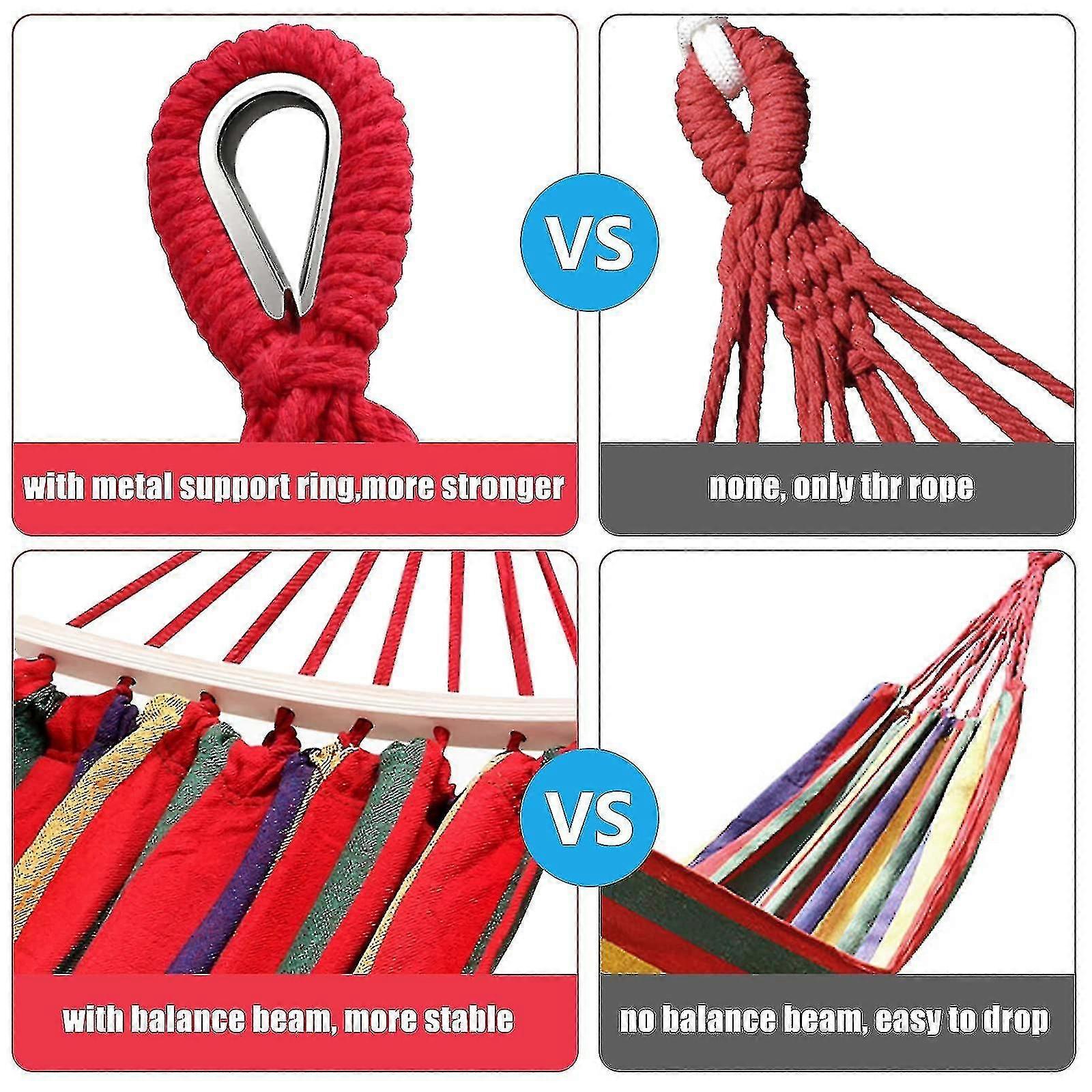 Outdoor Canvas Hammock With Bars, (260*150cm) Portable Hammock | Fruugo UK