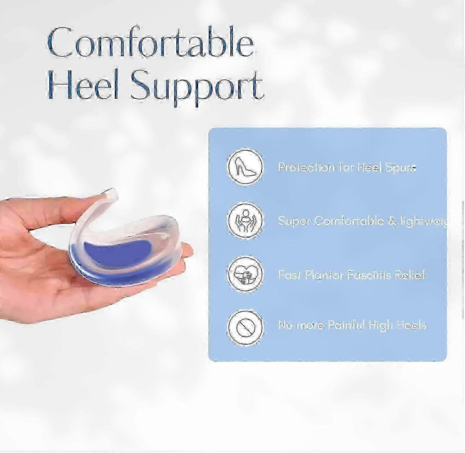 2 Pack Silicone Heel Protectors or Heel Cups for Plantar Fasciitis ...