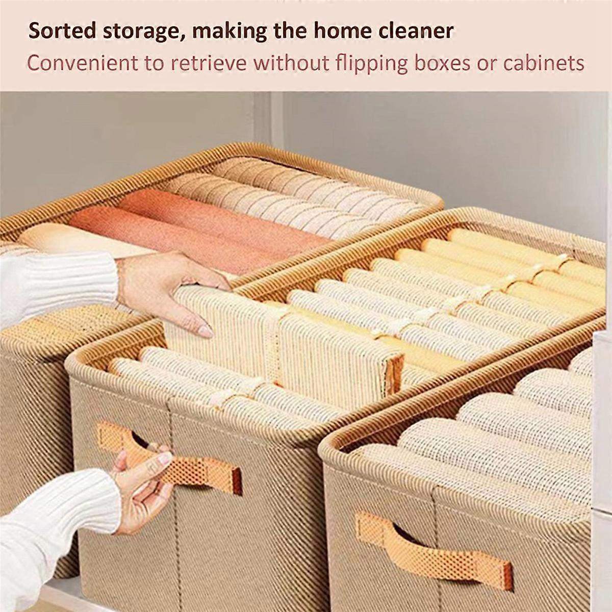 Multi-Functional Closet Organizer,Steel Ring Storage Box, Fabric ...