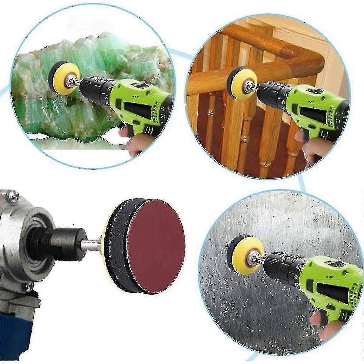 Optimised 2-inch Sanding Discs Pad Kit for Drill Grinder and Rotary ...