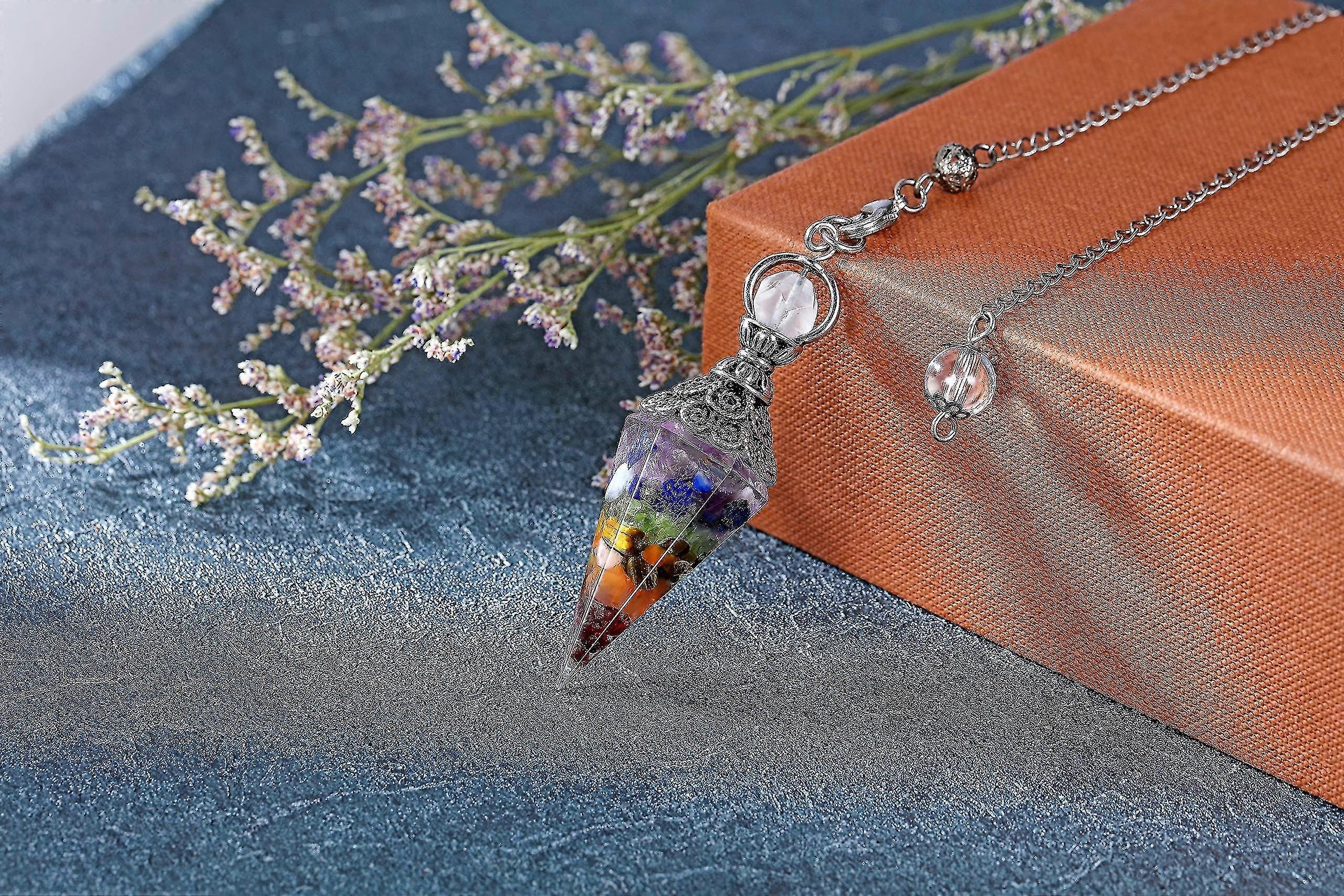 Chakra Crystal Pendulum Hexagonal Reiki Healing Crystal Points Gemstone ...