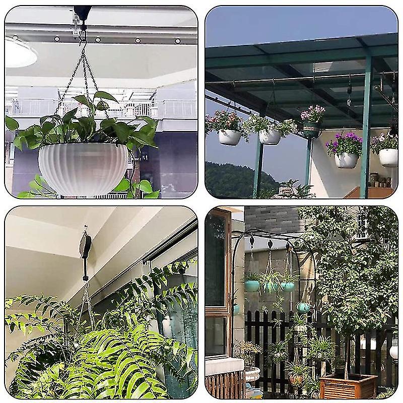 2pcs Adjustable Plant Pulley Retractable Hanging Planters Flower Basket ...