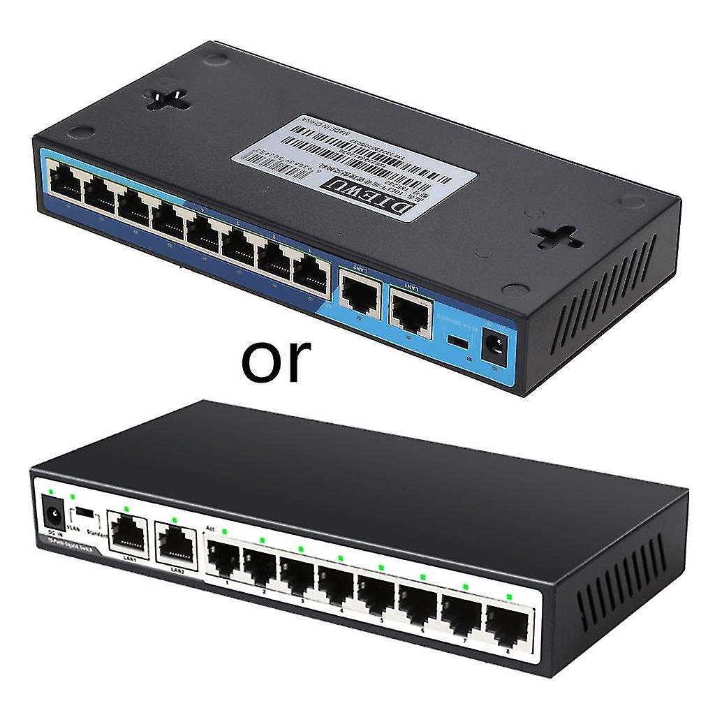 Gigabit- Poe Switch 10 Port Ethernet Switch 120w 8 Port 1000mbps + 2 ...