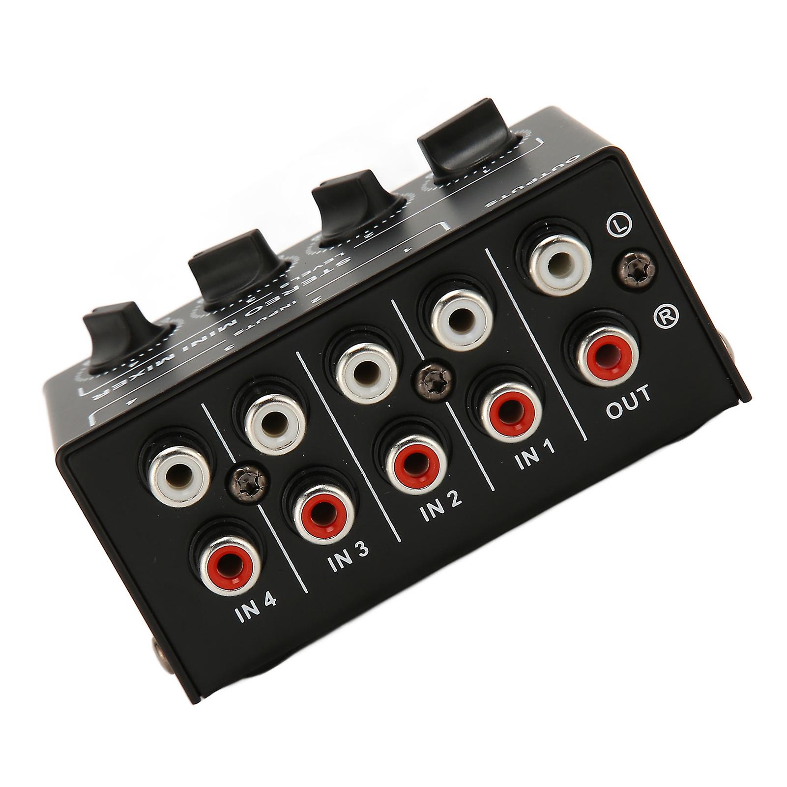 Passive Mixer 4 Channel Line Mixer Mini Sound Mixer Stereo Line Mixer ...