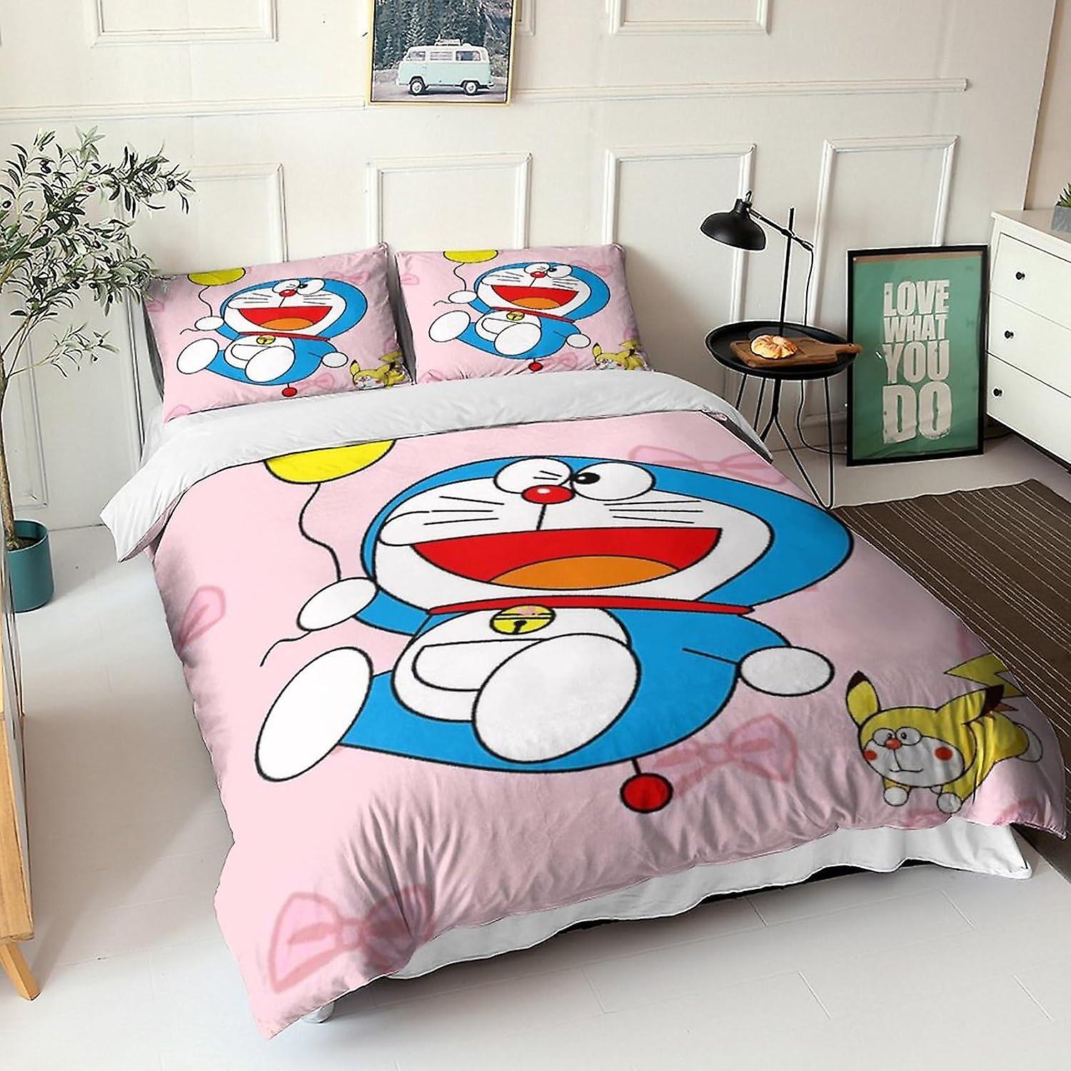 EKENOZ Doraemon Bedding Set,3D Duvet Cover with Pillowcases,for Soft ...