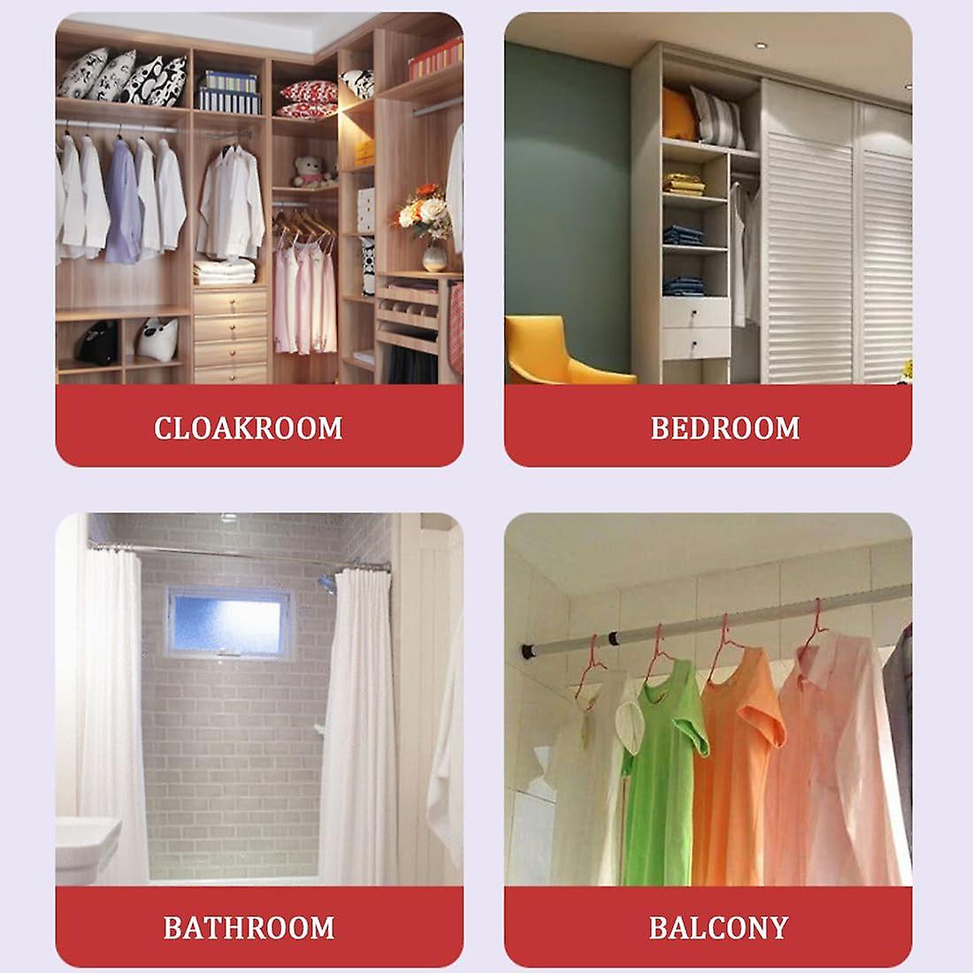 Set of 2 Wardrobe Rod Support - Support for Oval Wardrobe Bar - Zinc ...