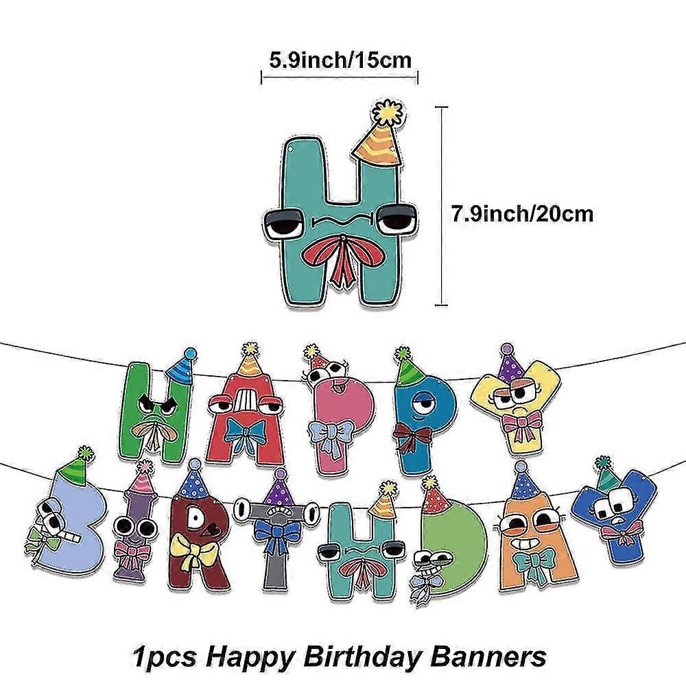 Alphabet Lore Themed Birthday Party Supplies Set Balloons Banner Cake ...