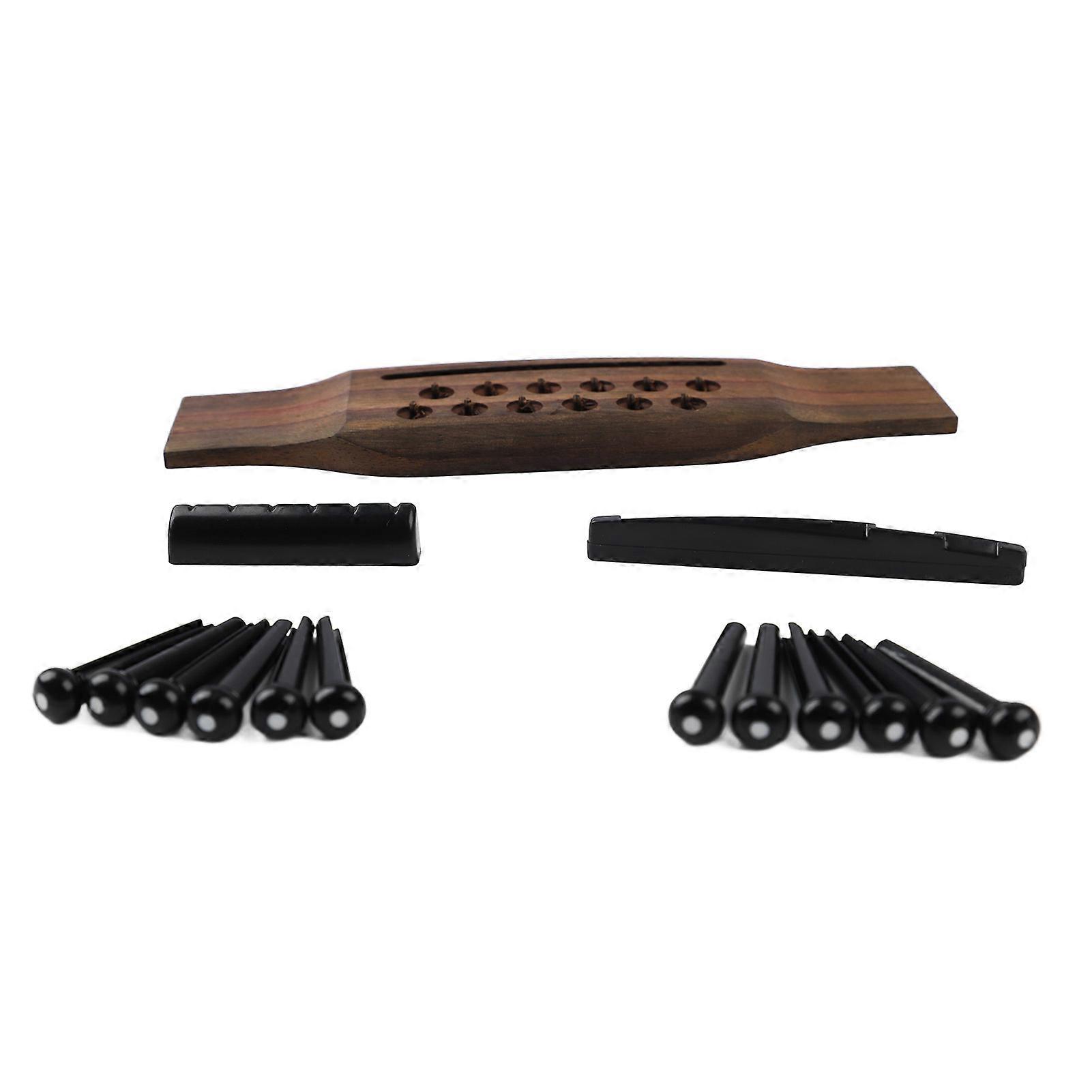 15Pcs Set 12 String Guitar Rosewood Bridge Guitar Bridge Nut Saddle ...
