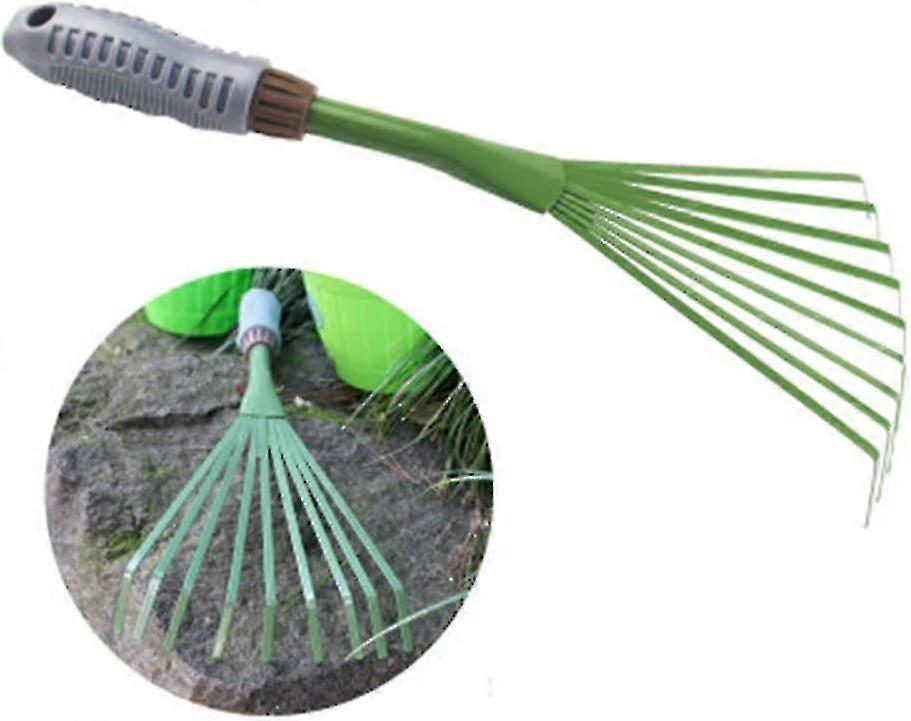 2024 Metal Garden Rake Nine Teeth Rake Grass Rake Leaves And Flowers ...