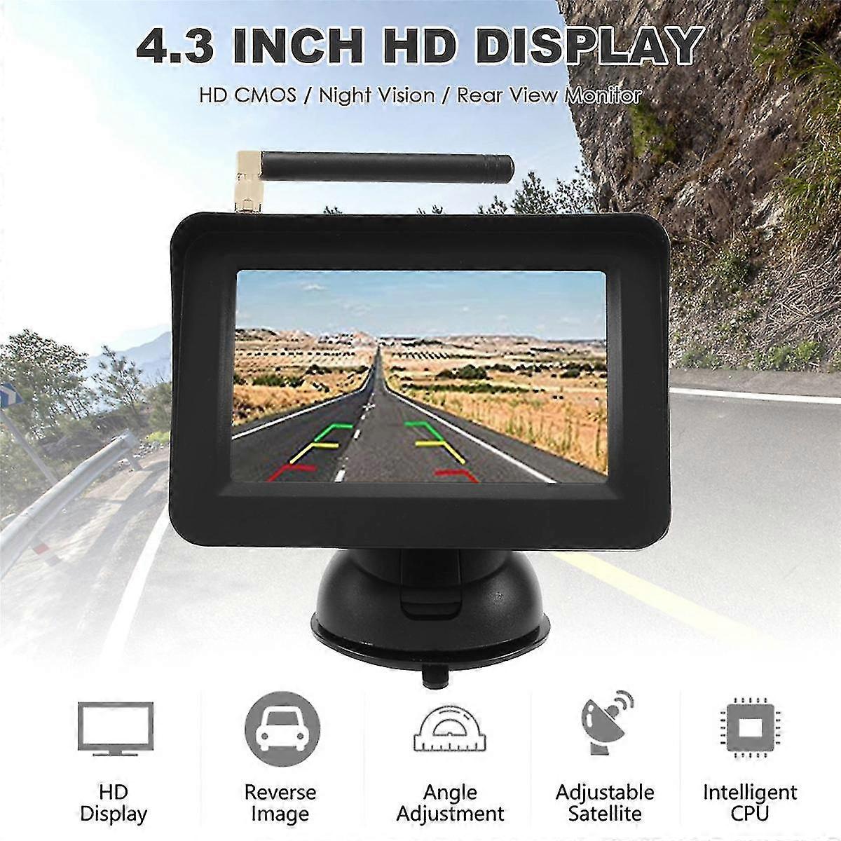 Wireless Reversing Camera, 4.3 inch LCD Rear Monitor + Wide Angle IP68 ...