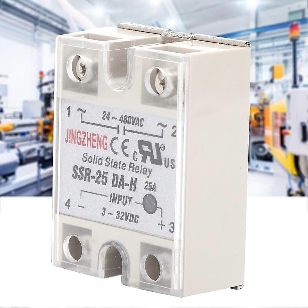 Solid State Relay Non Contact Switch DC AC SSR with Aluminum Heat Sink Plate SSR-25A DA H ...