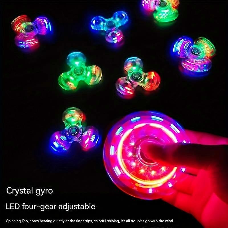 Crystal Luminous LED Light Spinner Hand Top Spinner, Glow In Dark EDC ...