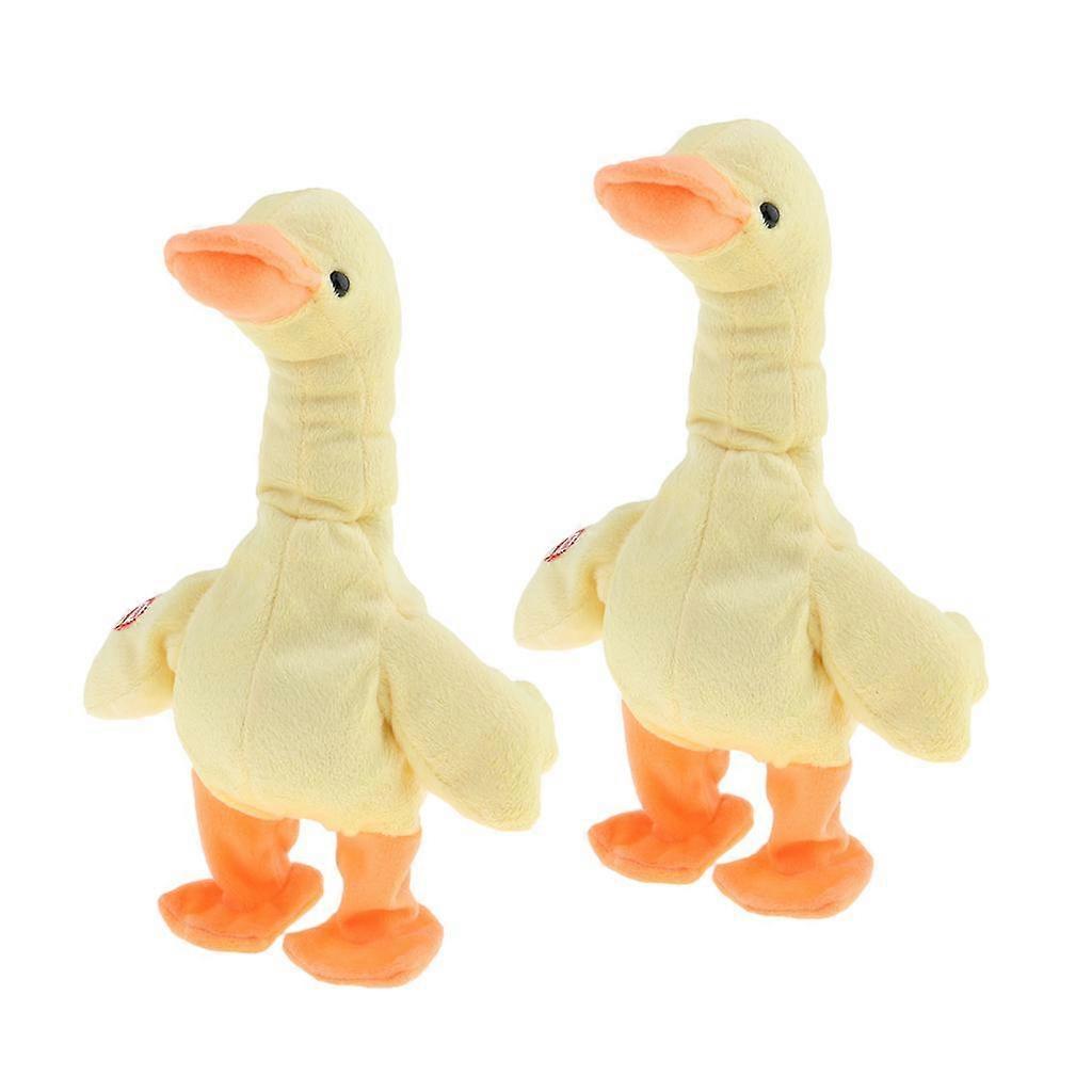 2 X Small Walking Plush Duck Toy Battery-Powered Stuffed Animal W/Sound ...