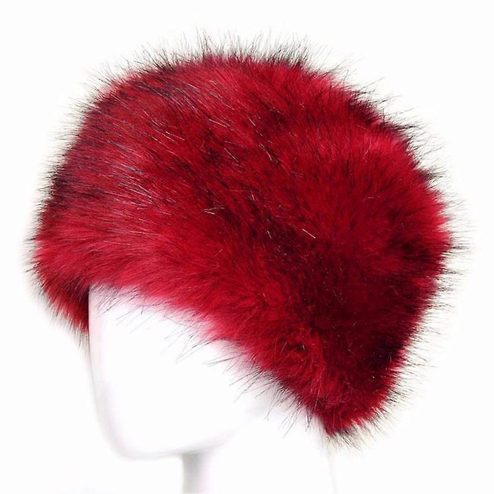 Ladies Fluffy Faux Fur Russian Hat Ladies Thick Fluffy Ski Hat Winter ...
