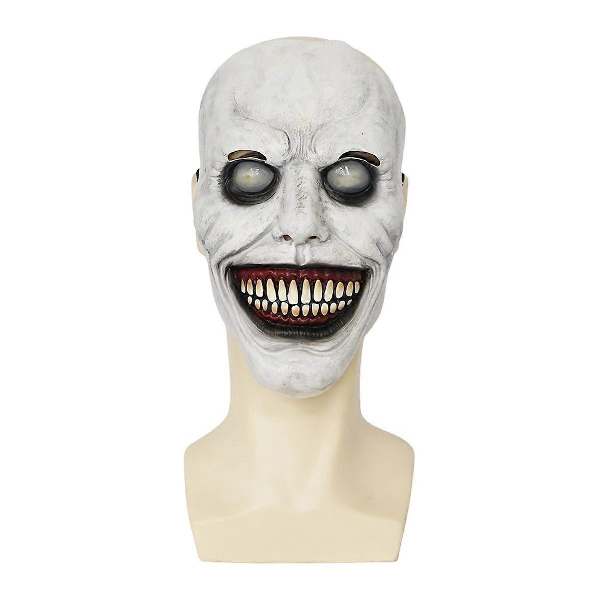 Halloween Cosplay Costume Mask Horror Mask Cos Exorcist Smile White ...