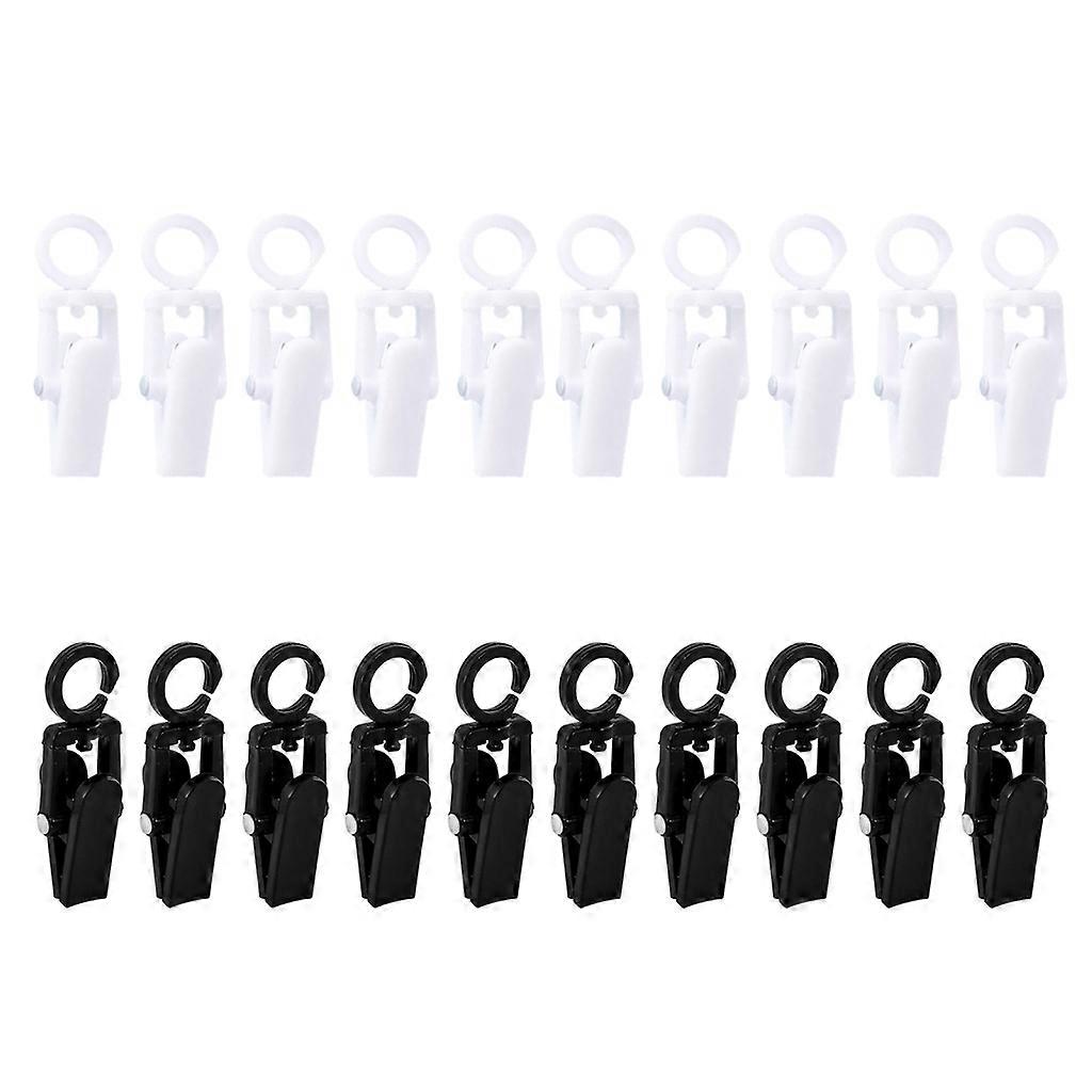 10 Pieces Hanging Laundry Hooks Clip Plastic Swivel Hanging Towel Clips ...