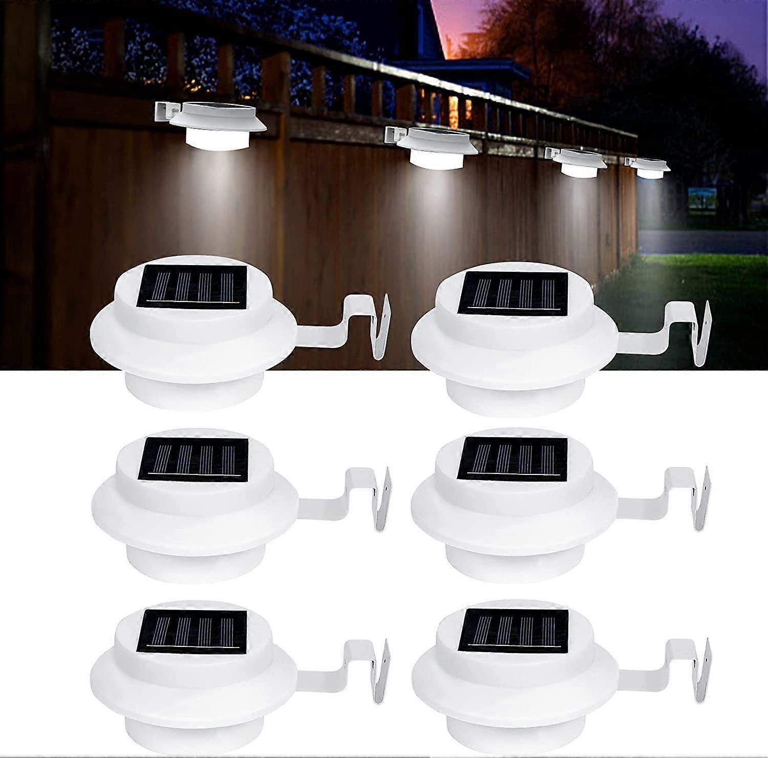 6 Pack Solar Gutter Lights Outdoor IP44 Waterproof Gutter Lights for ...