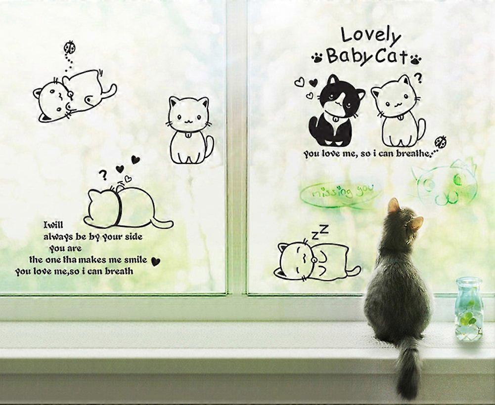 Cartoon Lovely Cats Removable Wall Sticker Decal, Children Kids Baby ...
