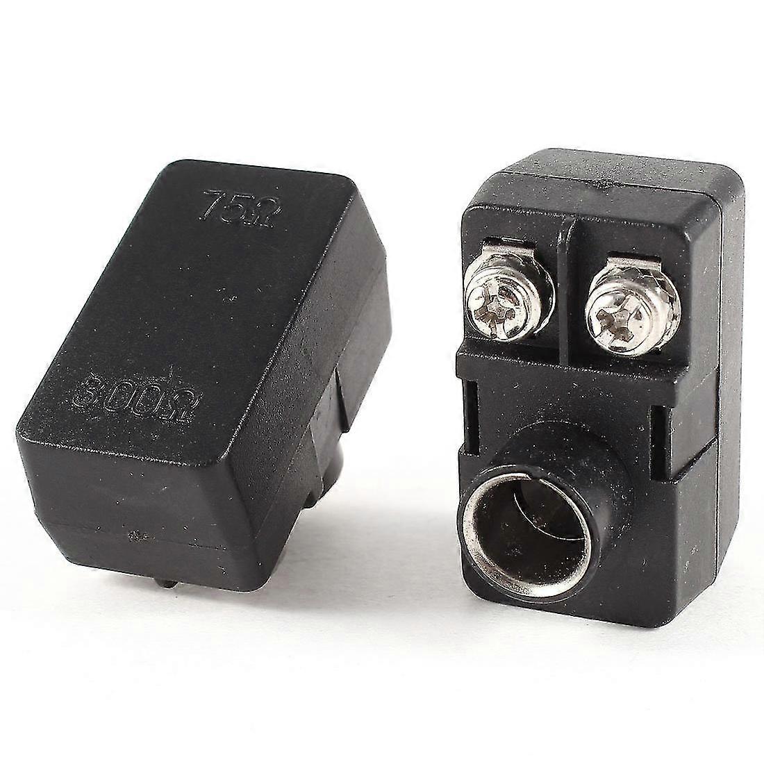 2 x Push-On Antenna Matching Transformer 300/75 Ohm TV F Coax Adapter ...