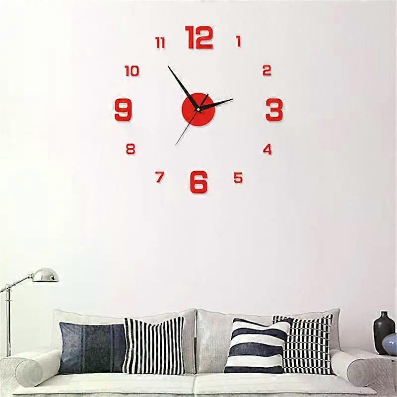 Large Wall Clock 3D Luminous Frameless Wall Clocks Digital Clock Wall ...