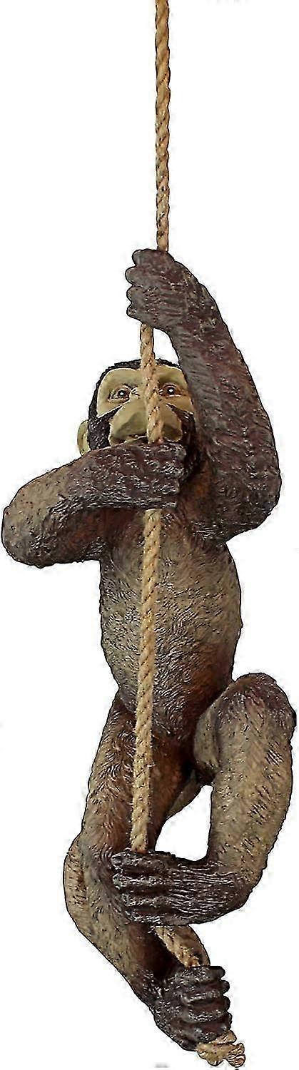 Chico Chimpanzee Baby Monkey Hanging Statue, 16" Handcast Polyresin ...