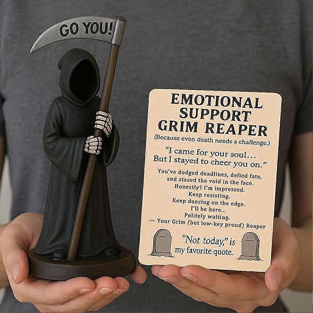 Emotional Support Grim Reaper Figurine, Funny Gothic Statue for ...