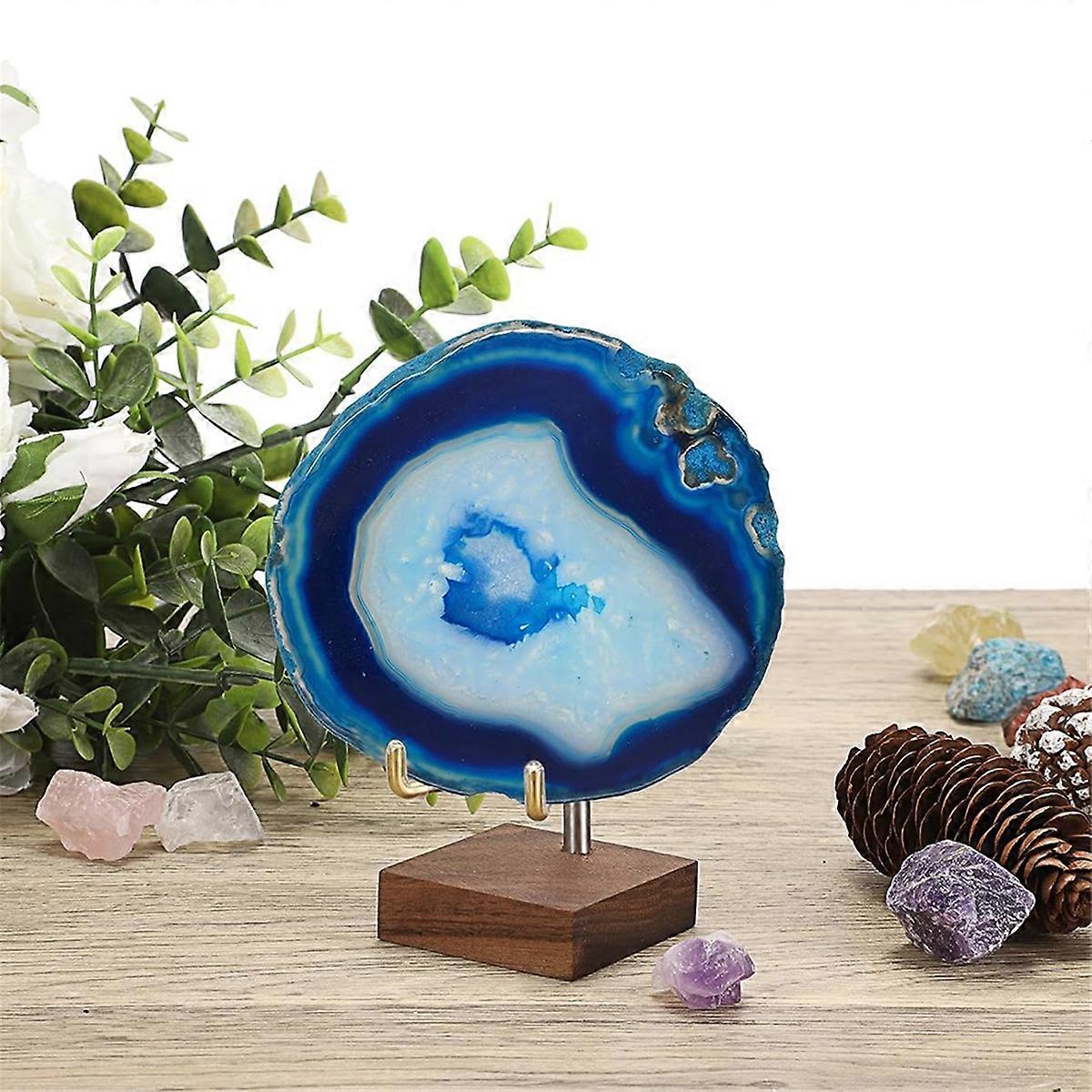 2Pcs Small Display Stand Adjustable Metal Arms and Wooden Base ...