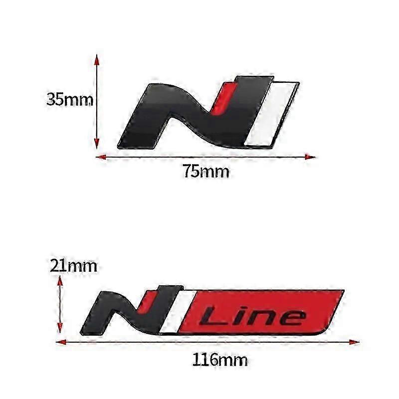 Nline N Line Logo Car Grill Emblem Trunk Badge For Hyundai Sonata i30 ...