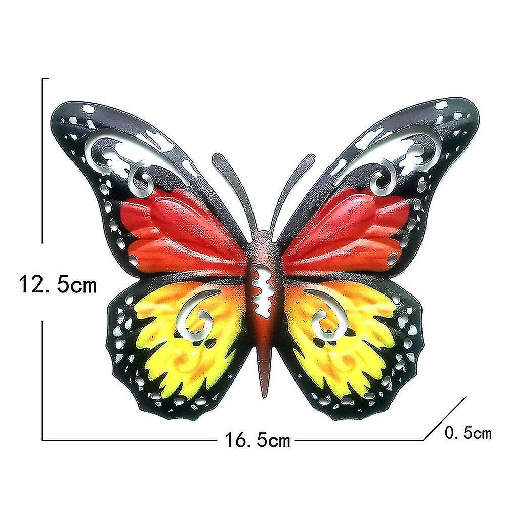 Metal Butterfly Wall ,3d Colored Metal Butterflies Set Of 4 For ...