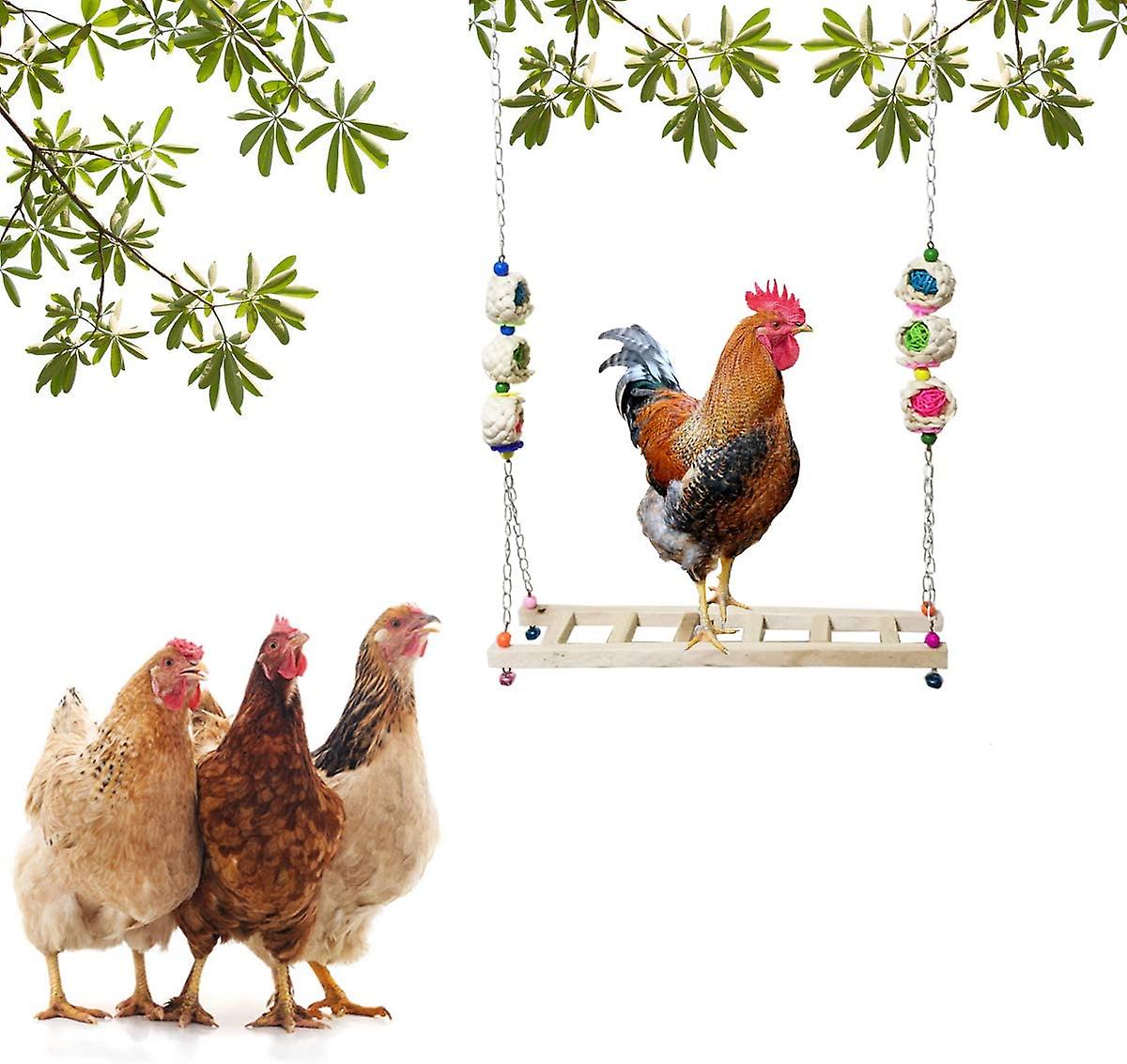HeyteaChicken Ladder Swing Chicken Perch Chicken Wood Stand Chicken Toy ...