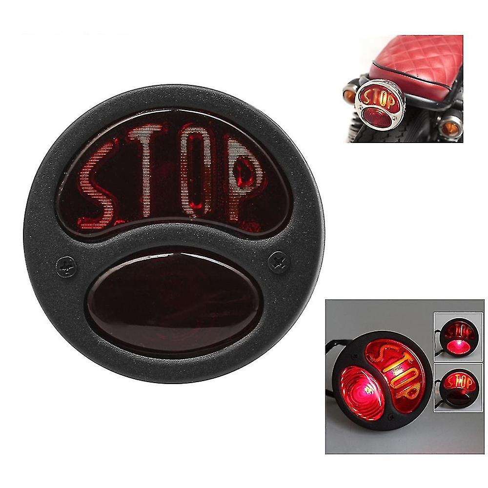 Universal Stop 12v Motorcycle Cafe Racer Retro Red Rear Tail Light ...