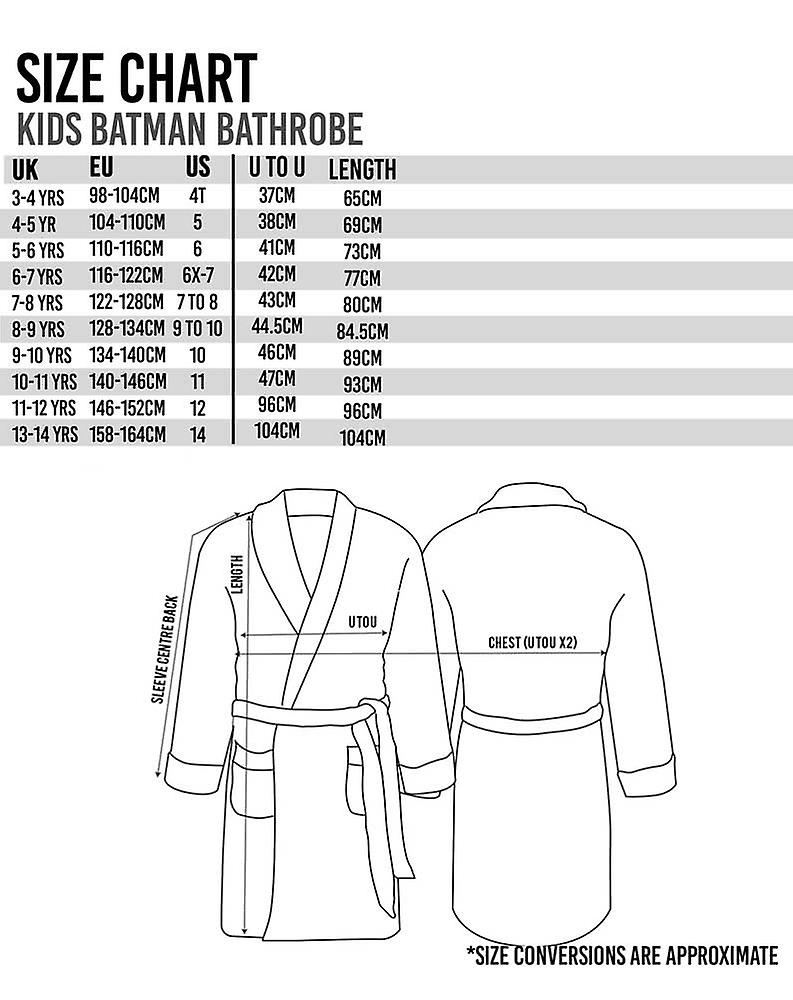 DC Comics Boys Bathrobe Grey Stylised Batman All-Over Print Logo Body ...