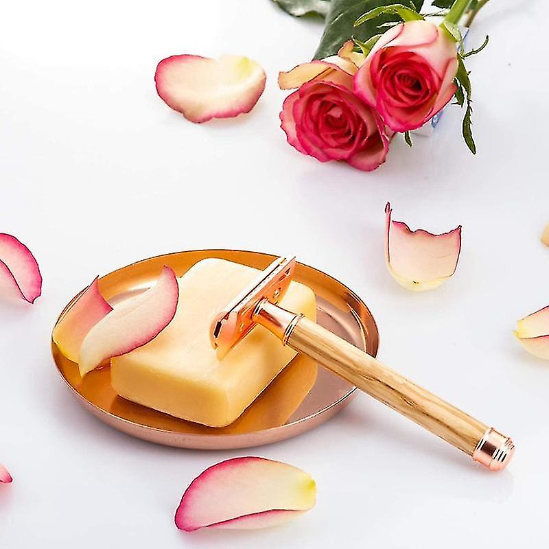 Classic double-sided manual razor long handle safety razors olive wood ...