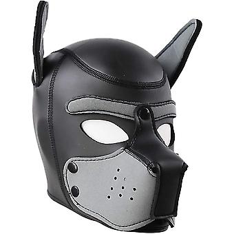 Adults Neoprene Puppy Hood Mask, Removable Cosplay Dog Full Face Pup ...