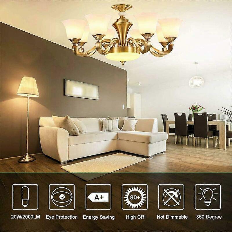 Ampoule LED E27 Maïs Blanc Chaud 3000K, 20W E27 Équivalent Halogène 150W, 2000LM, 360 Lumière ...