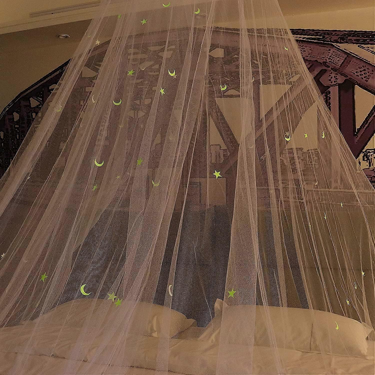 Mosquito Net with Luminous Stars and Moon Bed Canopy No Punch ...