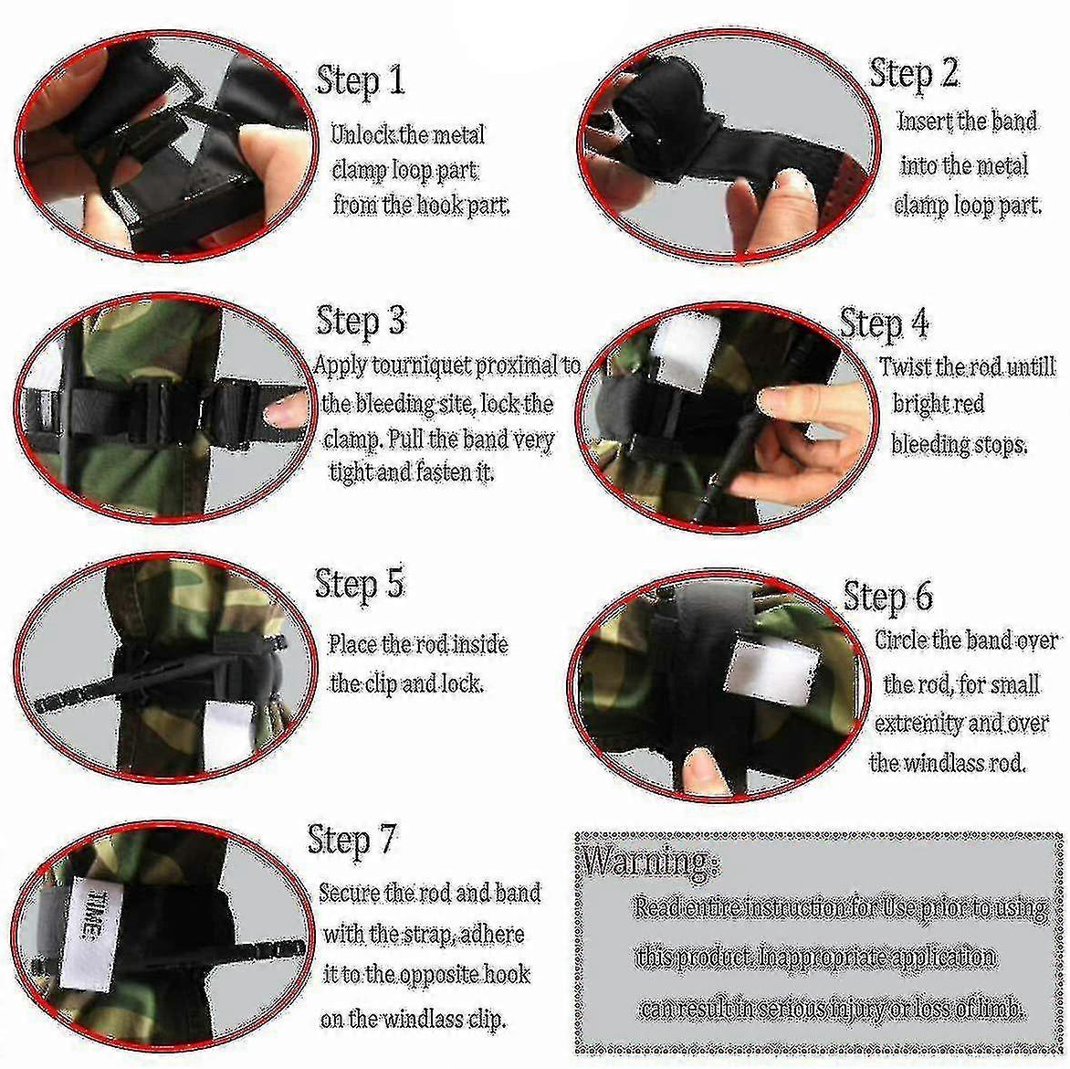 10 Pcs Tourniquet Rapid One Hand Application Emergency Outdoor First ...