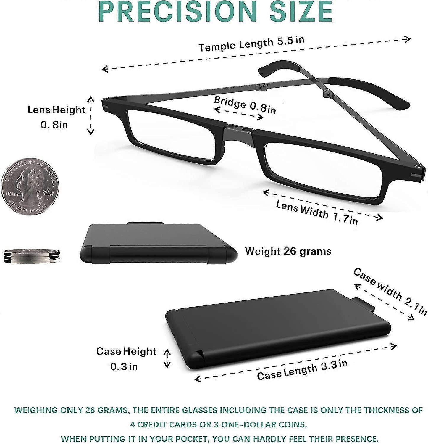 Ultra-light And Thin Foldable Reading Glasses Folding Readers For Men ...